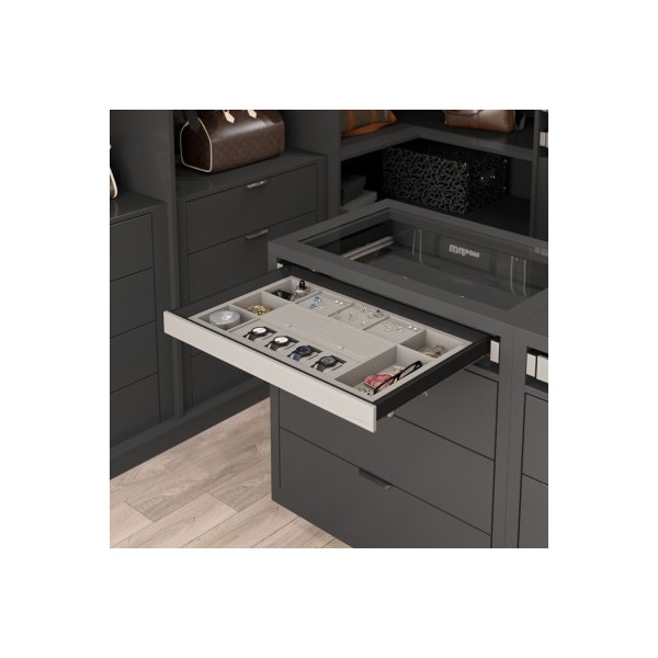 Undermount Jewelry drawer,Leather Touch, 800, anthracite