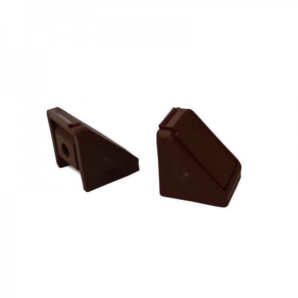 Plastic angle connector, single, dark brown