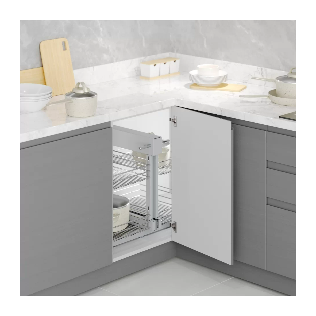 Independent Secret Corner mechanism, 450, right, chrome