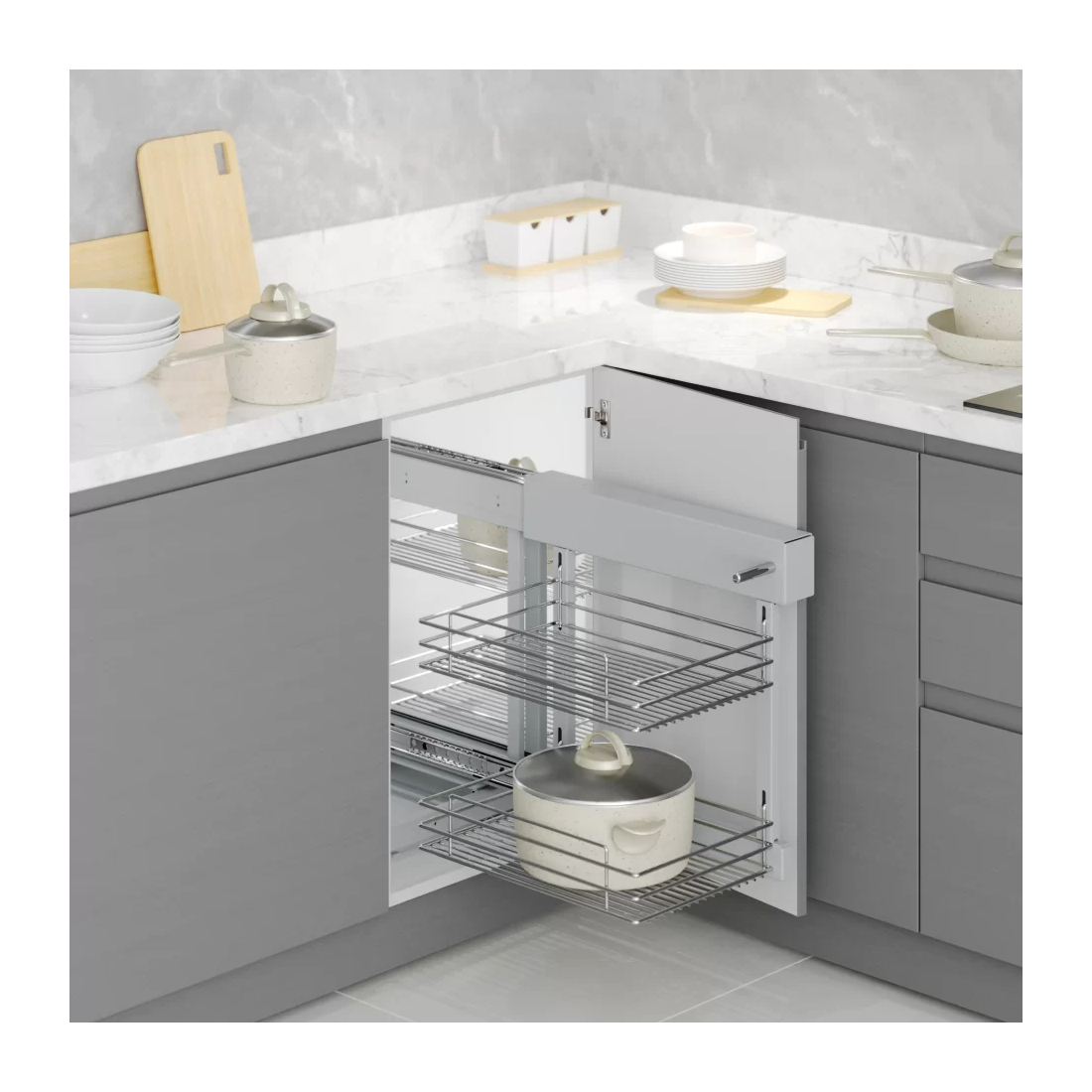 Independent Secret Corner mechanism, 450, right, chrome