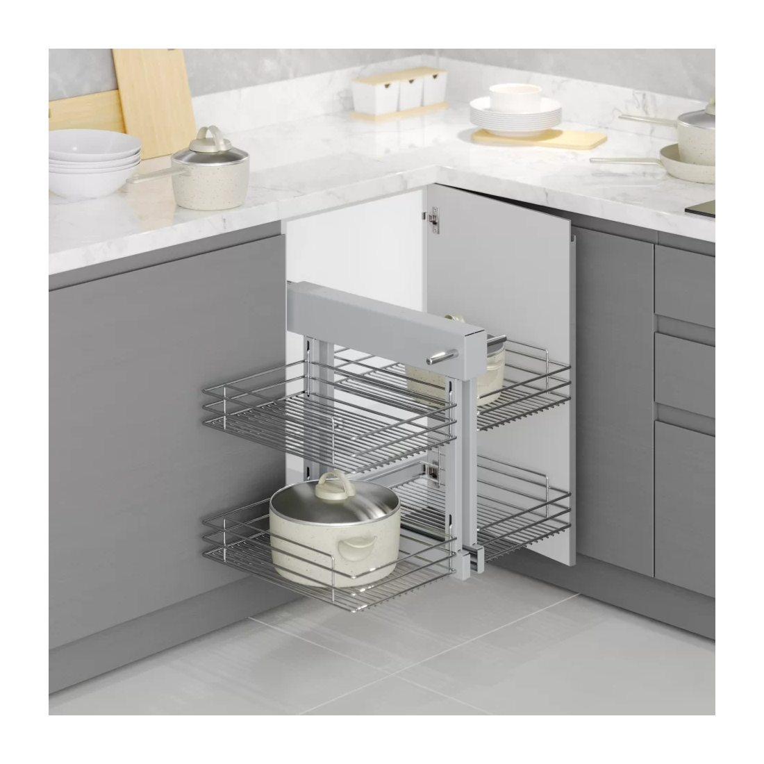 Independent Secret Corner mechanism, 450, right, chrome