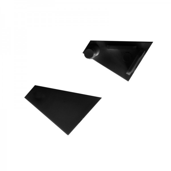 End caps for LED profile, angle 30°/60°, black, L+R set
