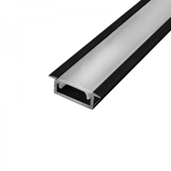 Profile for LED strip, milled MINI, 3m, black