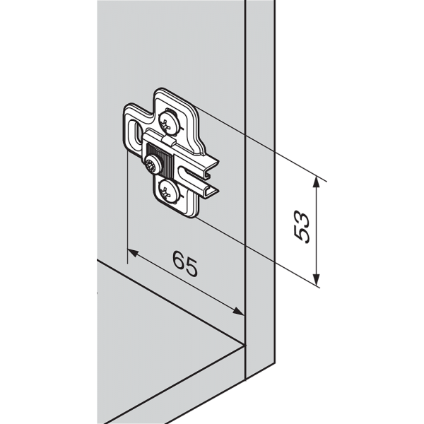 MODUL hinge plate for integrated refrigerator hindge (91K9550), 0 mm ...
