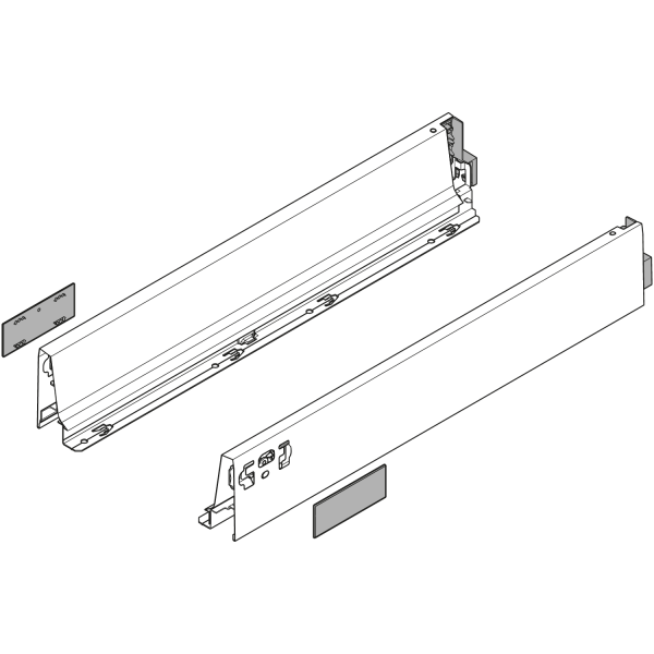 “Blum Intivo/Antaro” drawer side, M, L+R 550mm, white