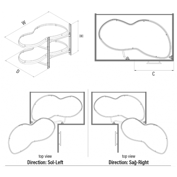 “Oval Secret Corner” mechanism, 450, right, anthracite