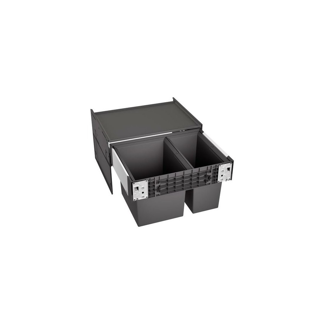 Pull-out trash bin with lid Blanco Select II, 600, 30+19 l, dark gray